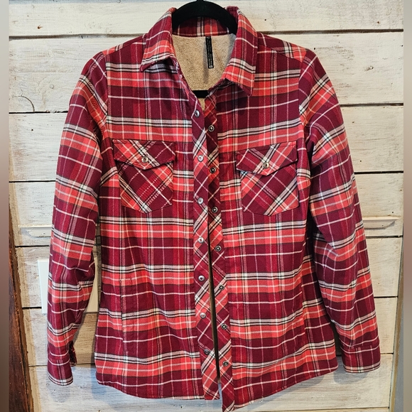 Kuhl | Jackets & Coats | Kuhl Pink Soft Red Plaid Shacket Size Xs ...